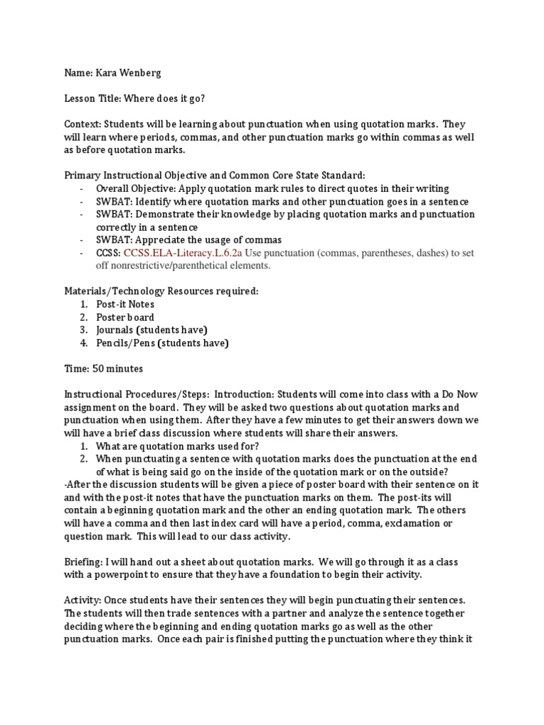 Mini Lesson Quotes | PDF | Quotation Mark | Punctuation