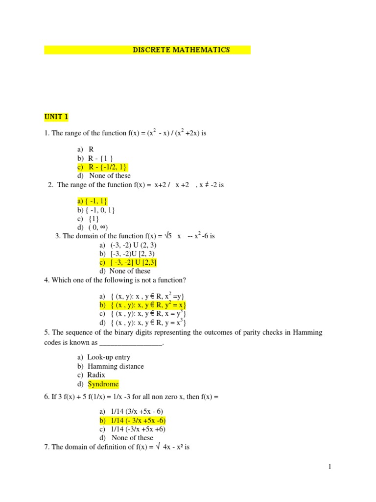 Discrete Mathematics Testbank With Anskey | PDF | Theoretical Computer ...