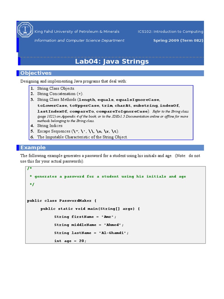 04 Lab 4 Strings Pdf String Computer Science Encodings