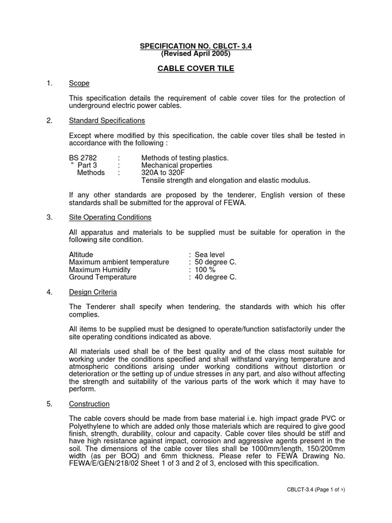 CBLCT-3.4 Cable Tiles | PDF | Strength Of Materials | Mechanical ...