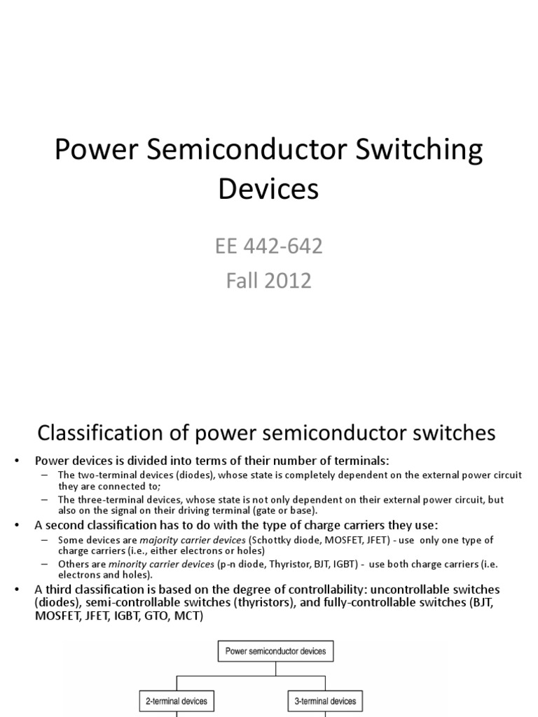 EE 442 642 Power Switching Devices | PDF | Field Effect Transistor | Mosfet