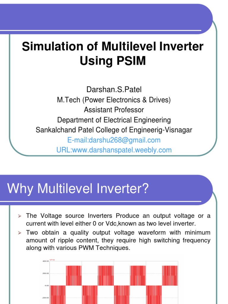 Multilevel Inverter Simulation Using Psim | PDF | Power Inverter ...