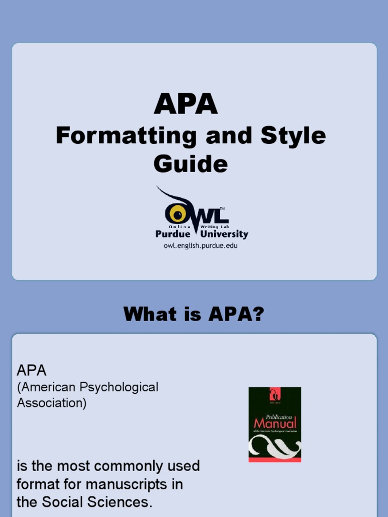 APA Style Power Point | PDF | American Psychological Association | Citation