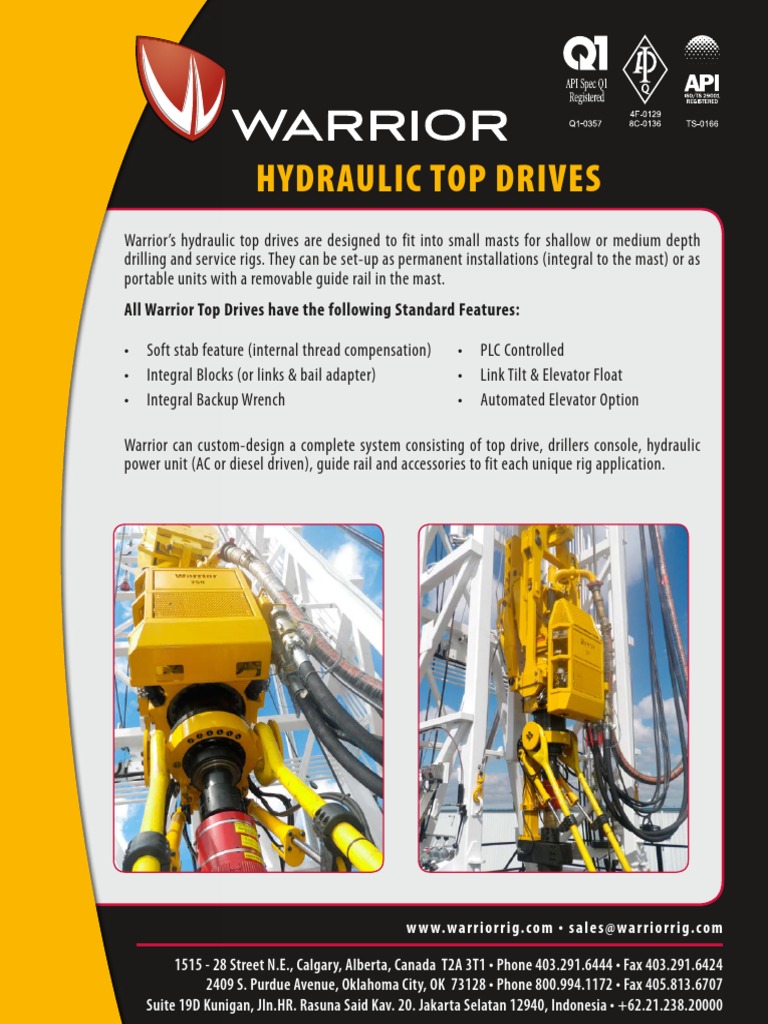 Hydraulic Top Drive | PDF | Torque | Mechanical Engineering