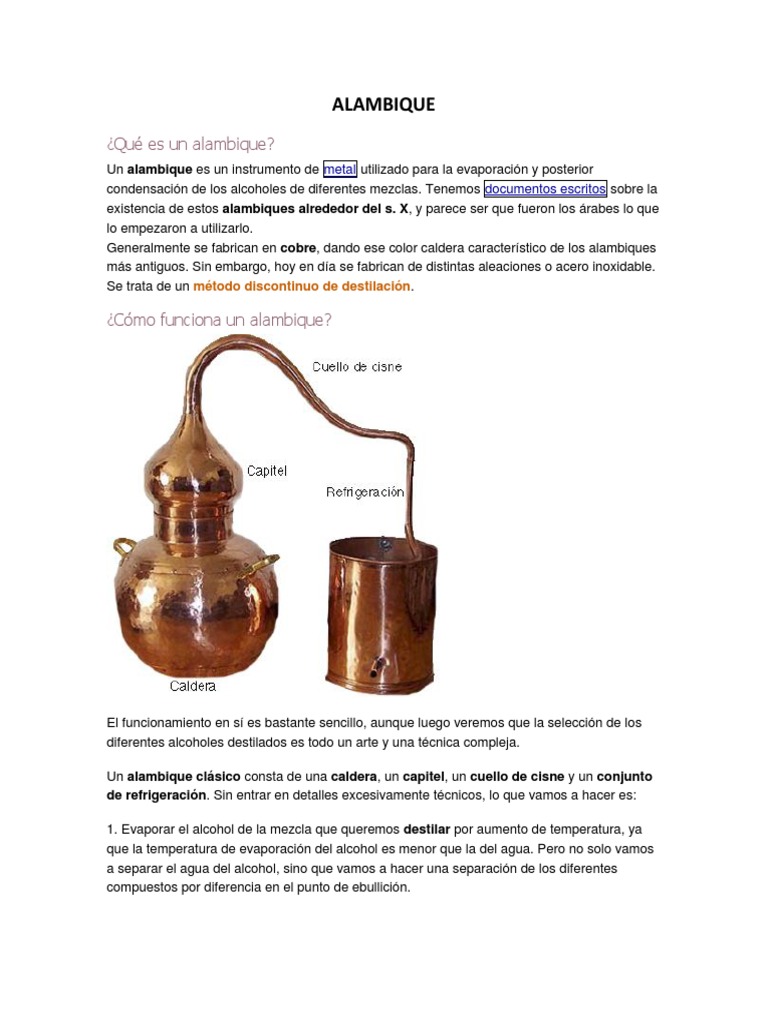 Alambique | Destilación | Cobre