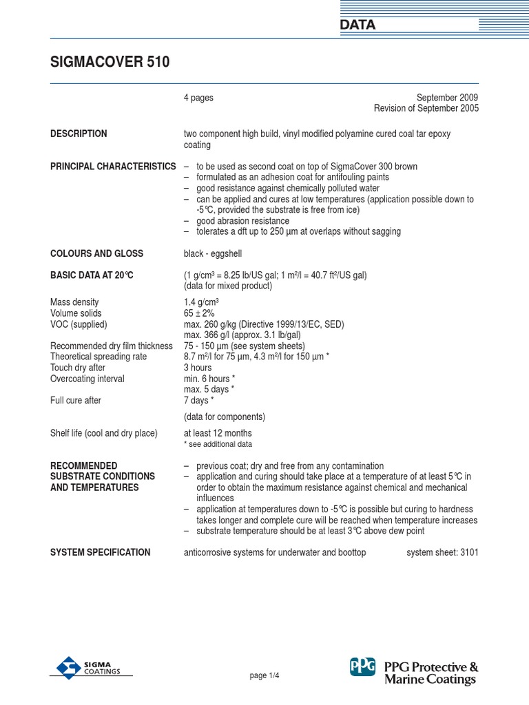 7479 - Sigmacover 510 | PDF | Paint | Safety