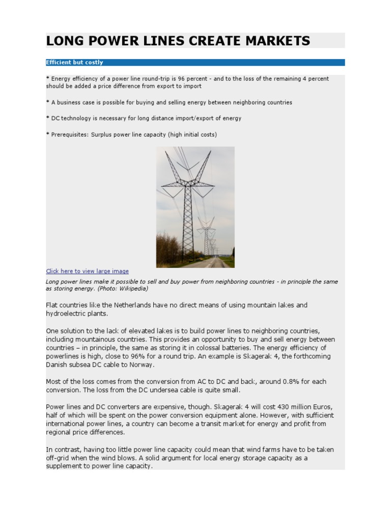 Long Power Lines Create Markets | PDF | Business | Computers