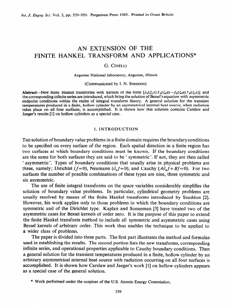 Finite Hankel Transform Extension | PDF | Boundary Value Problem ...