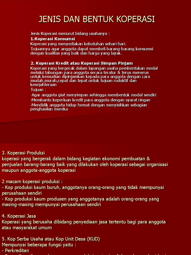 Vii - Jenis Dan Bentuk Koperasi | PDF