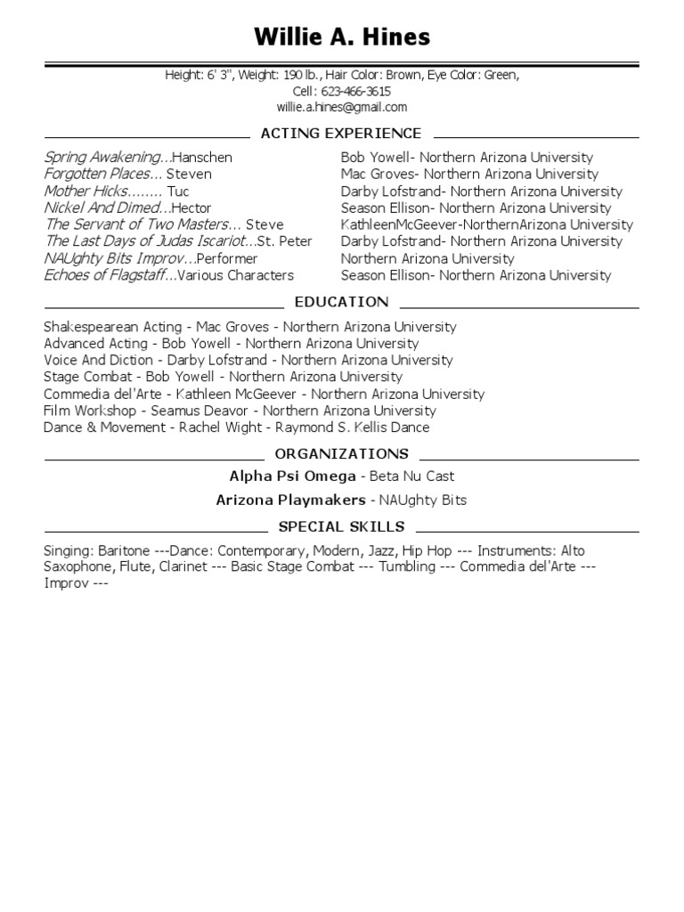 Actor's Portfolio Overview | PDF | Art