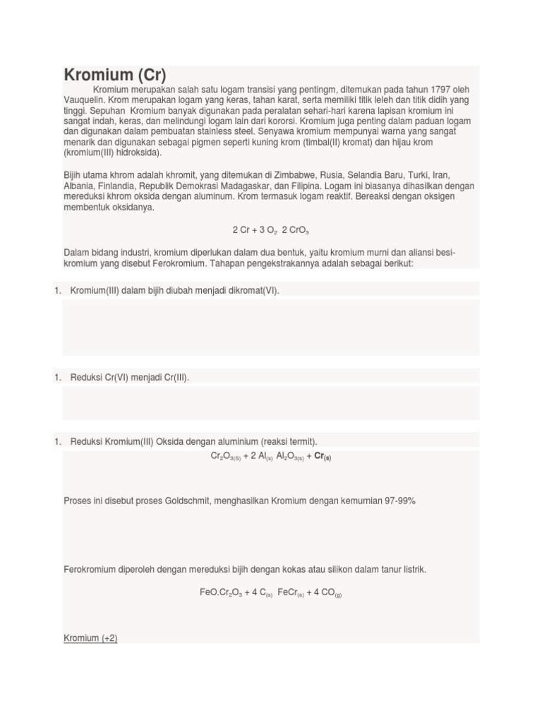 Krom | PDF | Teknologi & Rekayasa