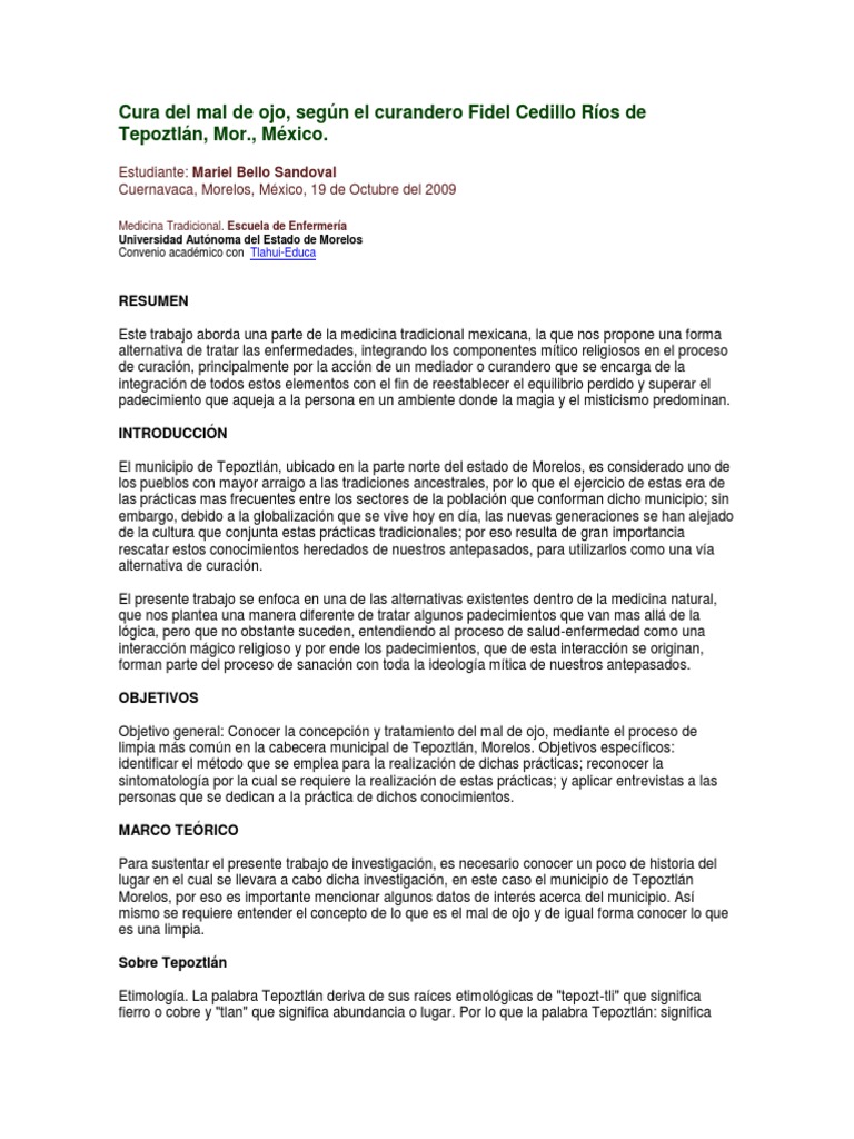 Cura Del Mal de Ojo | PDF | Bienestar | Medicina