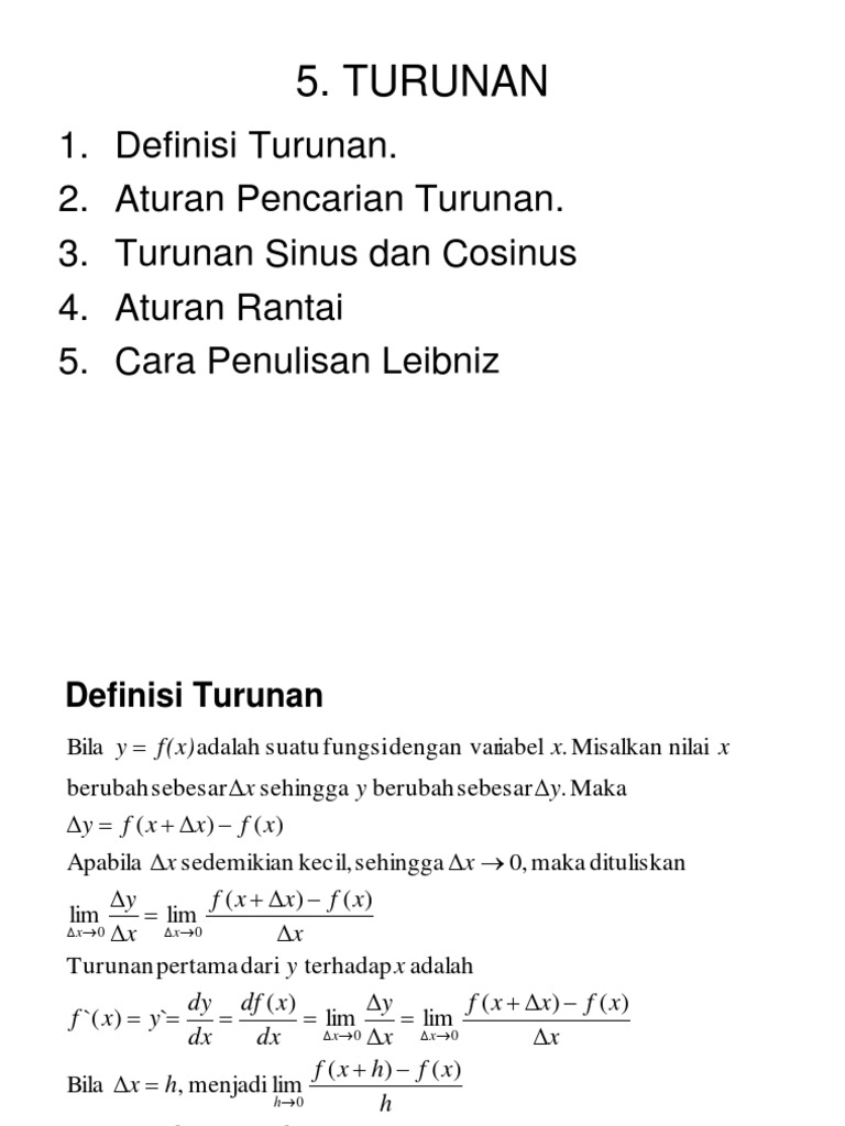 Kalkulus Turunan | PDF