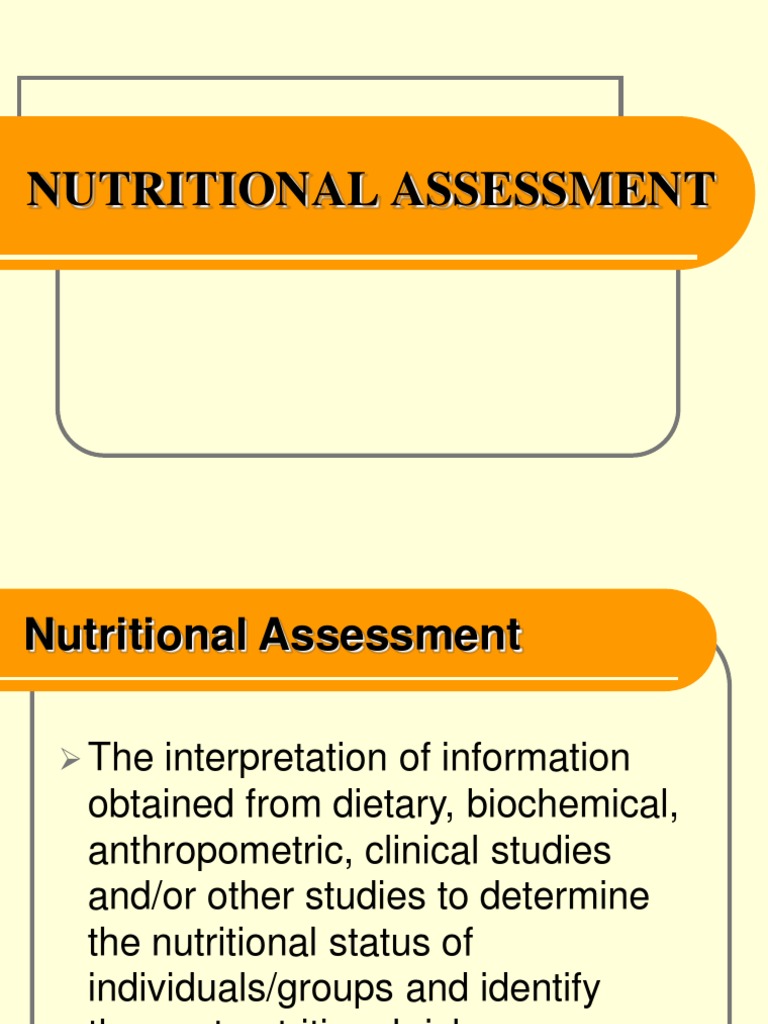2 Nutritional Assessment | PDF | Anthropometry | Nutrition
