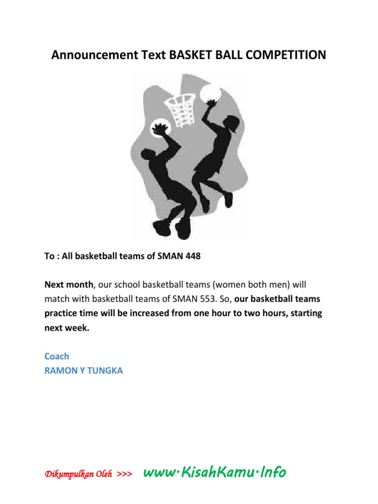 Basketball Competition Announcement | PDF