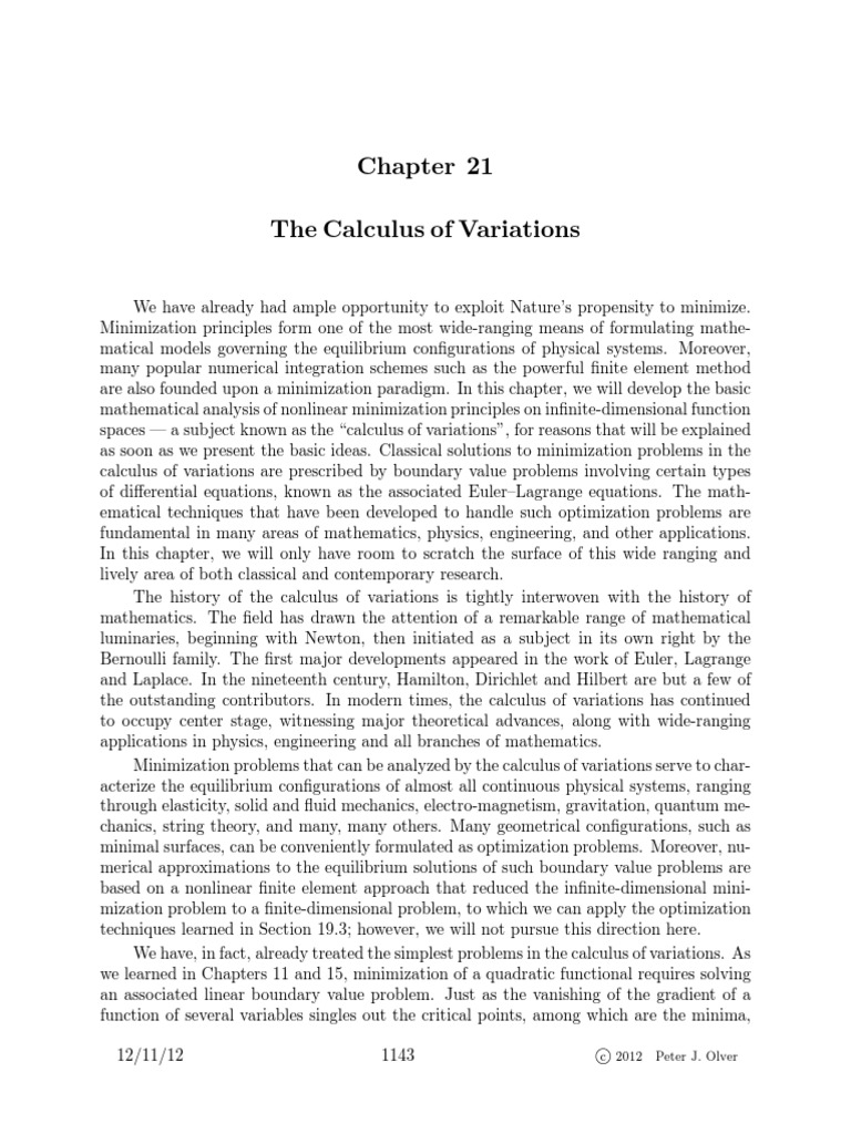 Calculus of Variations Basics | PDF