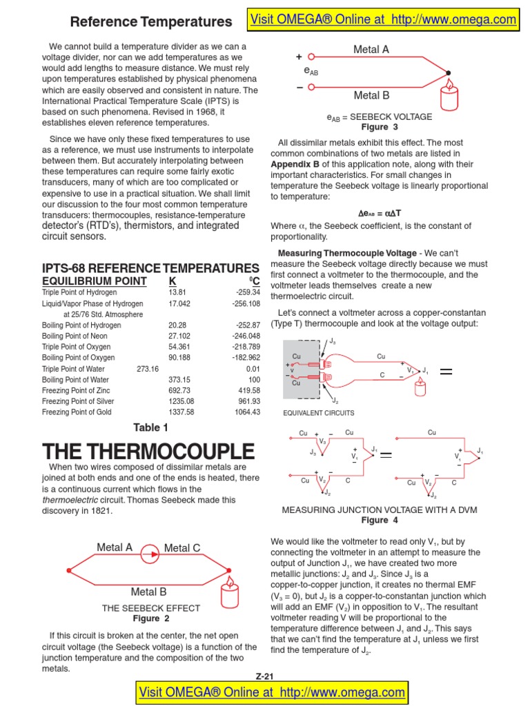 Thermocouple Reference Temperatures | Download Free PDF | Thermocouple ...