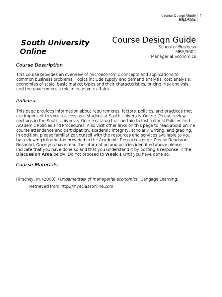 MBA 5004 - Course Design Guide - Assignments Layout | PDF | Economic ...