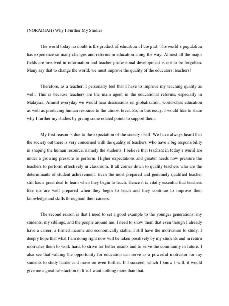 Why I Further My Studies | Traditions | Teachers