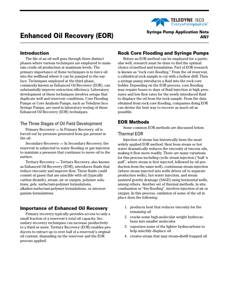 Enhanced Oil Recovery | PDF | Enhanced Oil Recovery | Extraction Of ...