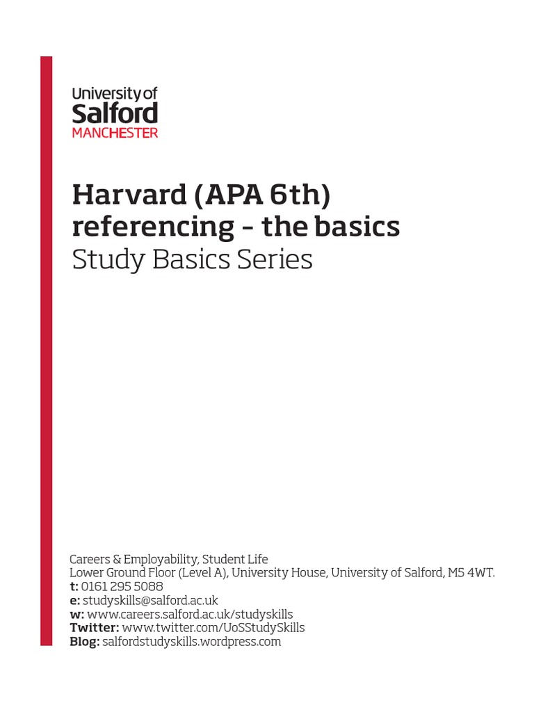 Harvard (APA 6th) Referencing - The Basics - BINDER | PDF | Digital ...