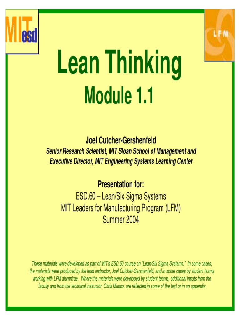 Lean Thinking PDF | PDF | Lean Manufacturing | Six Sigma