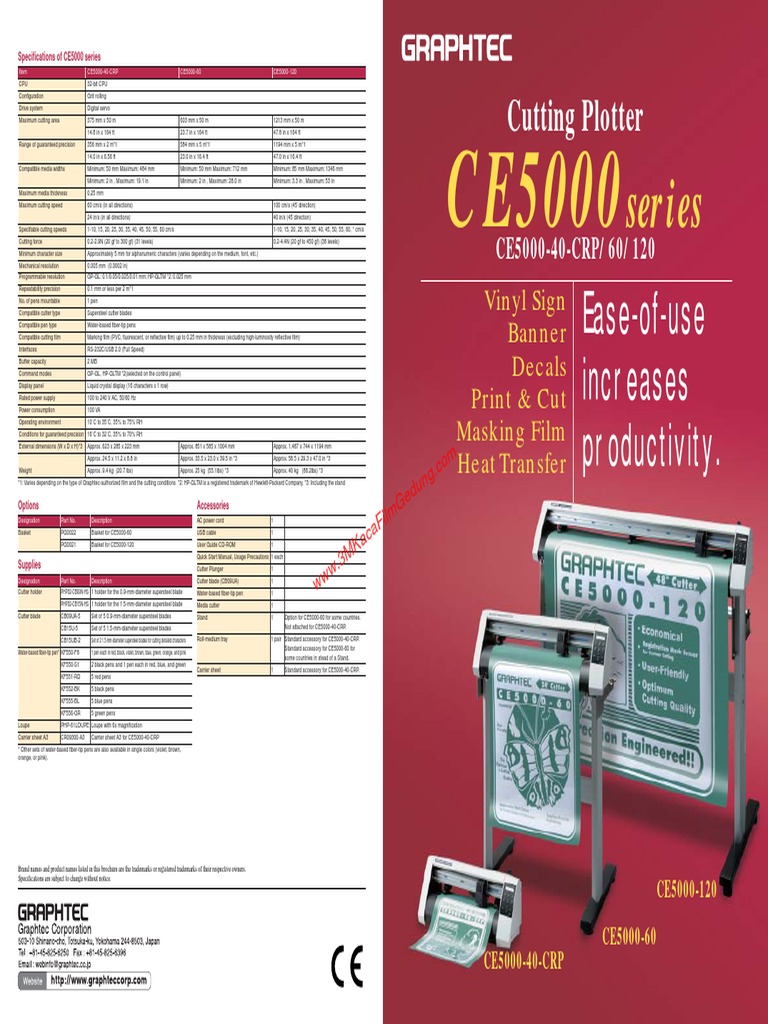Brosur Graphtec CE5000 120 | PDF | Adobe Illustrator | Sensor