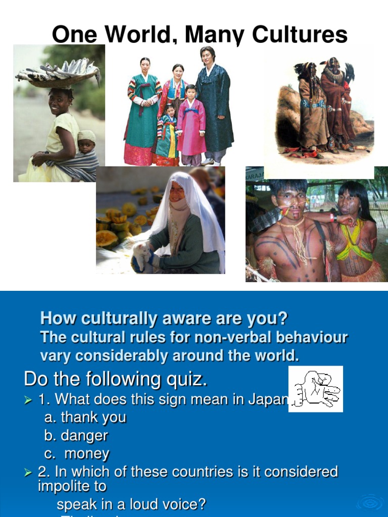 One World, Many Cultures | PDF | Cultural Diversity