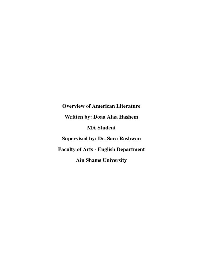 American Literature: A Student's Guide | PDF | Poetry