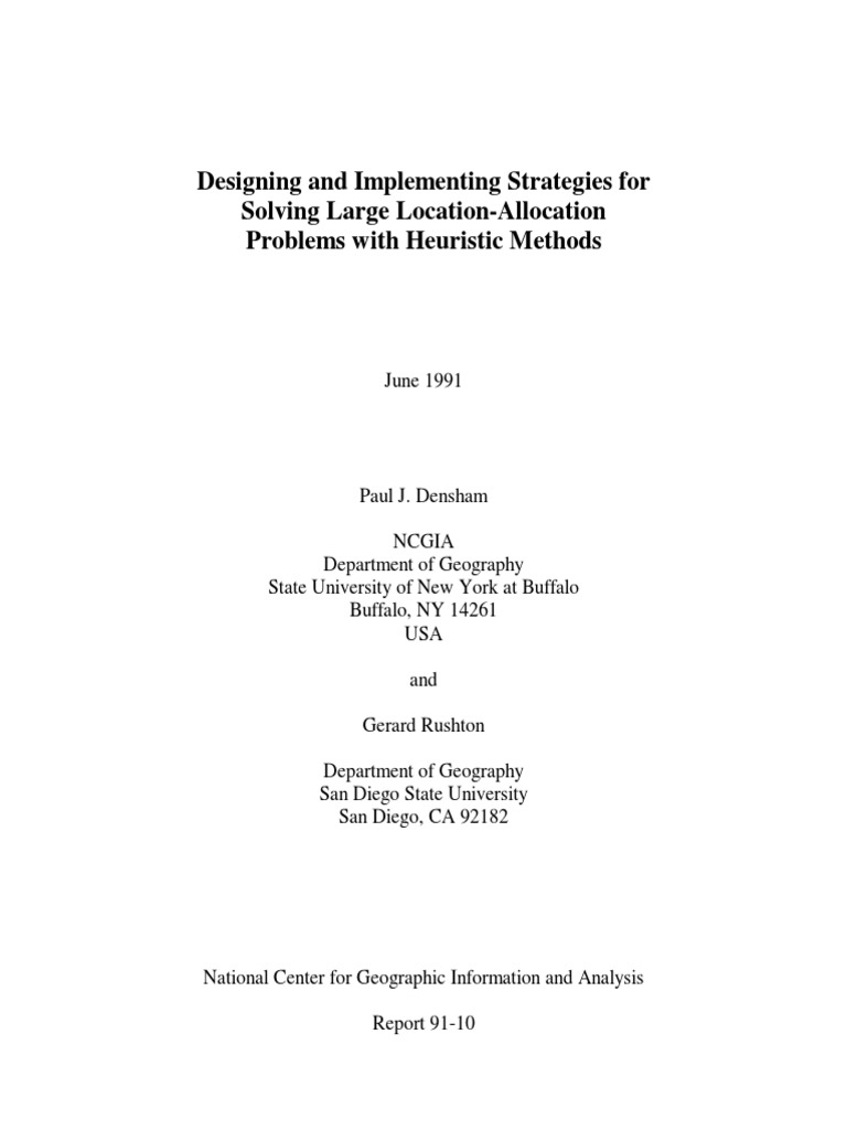 Designing and Implementing Strategies For Solving Large Location ...