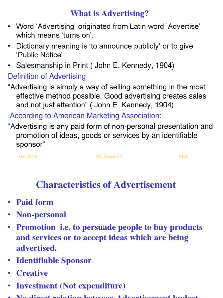 Introduction to Advertising Concepts | PDF | Advertising | Sponsor ...