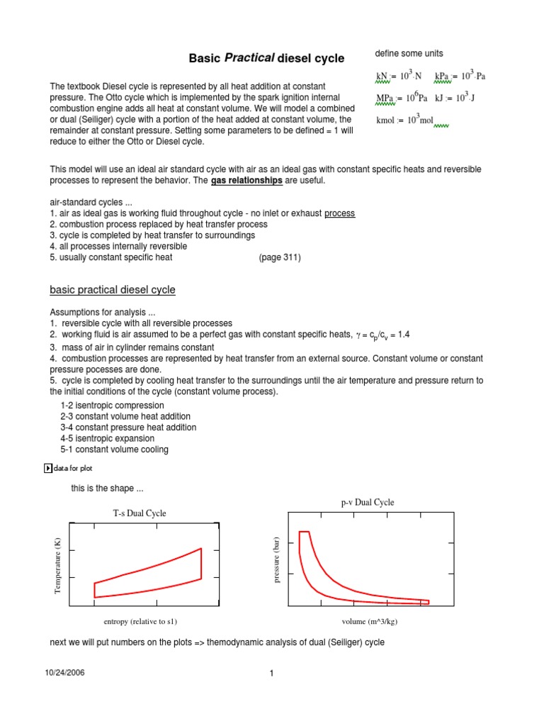Diesel Cycle | PDF | Diesel Engine | Physics