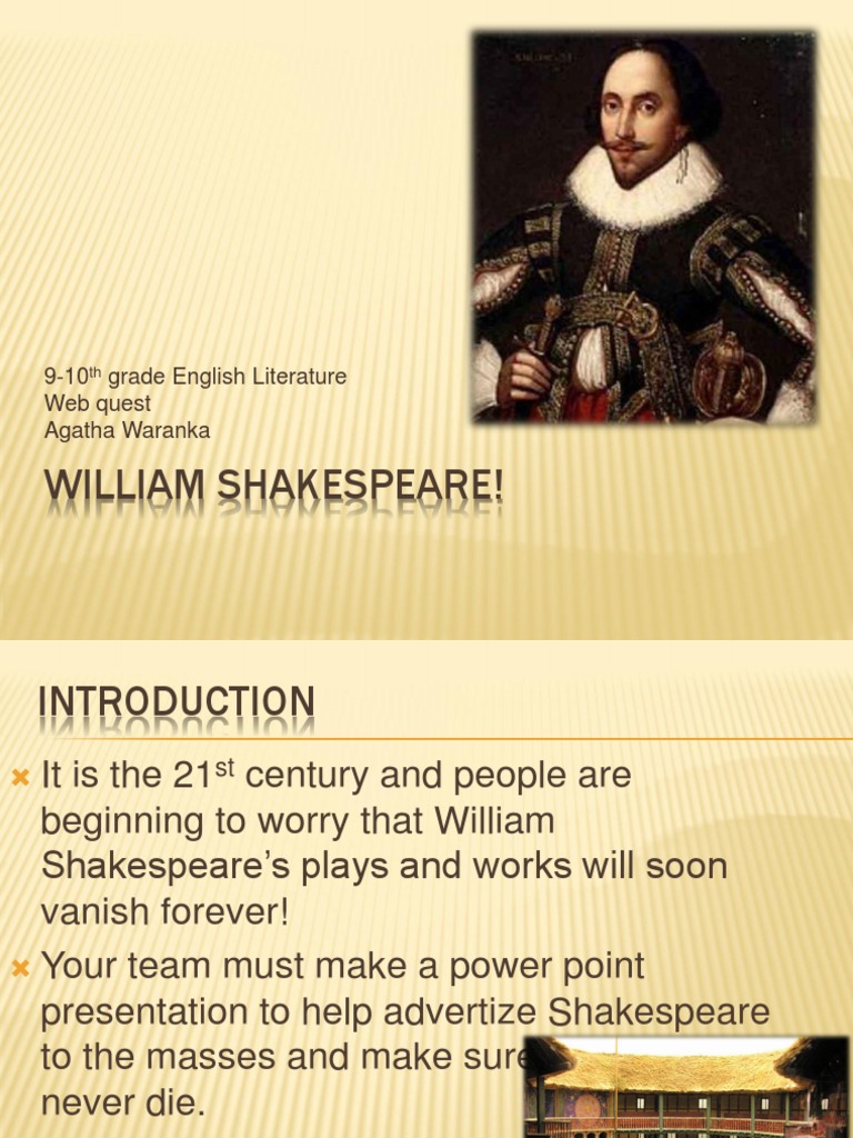 William Shakespeare Webquest | PDF | Play (Theatre) | William Shakespeare