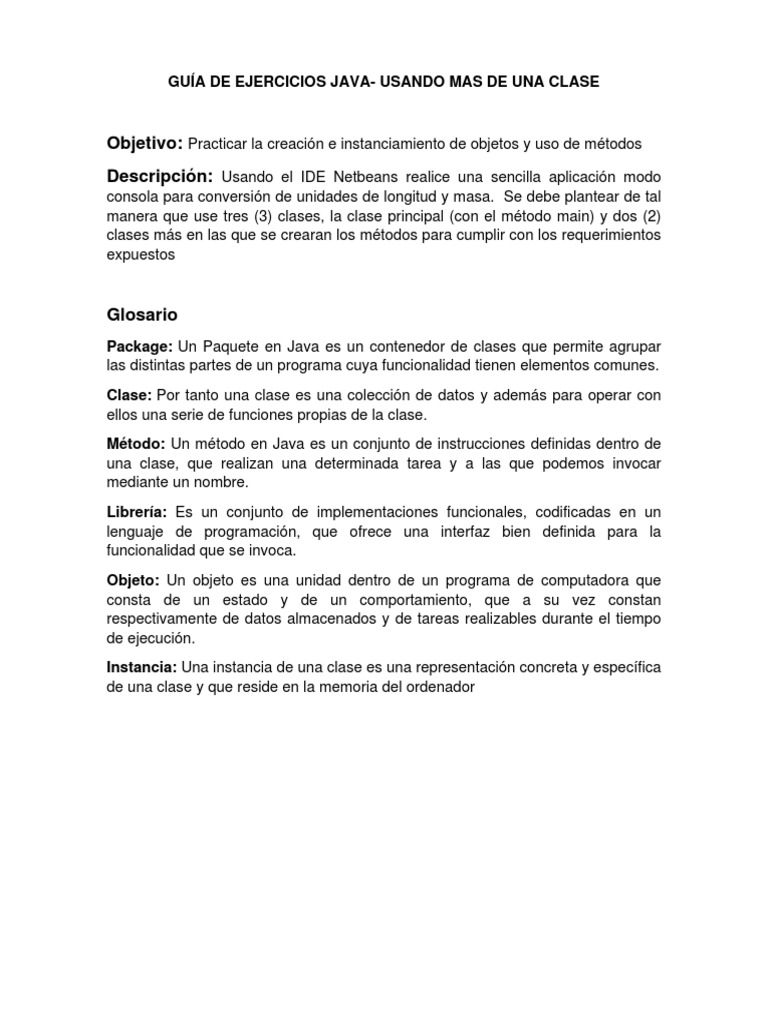 Ejercicio Conversiones | PDF | Objeto (informática) | Java (lenguaje de programación)