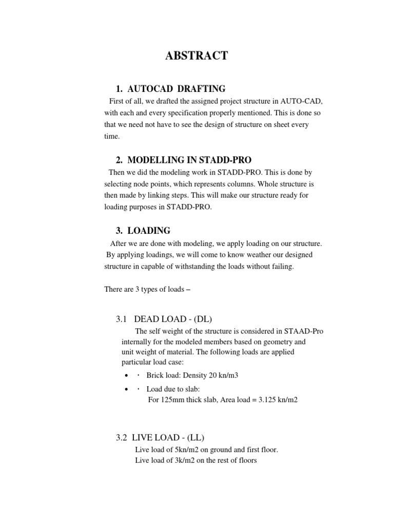DL Analysis in AutoCAD and STADD-PRO | PDF | Science & Mathematics ...