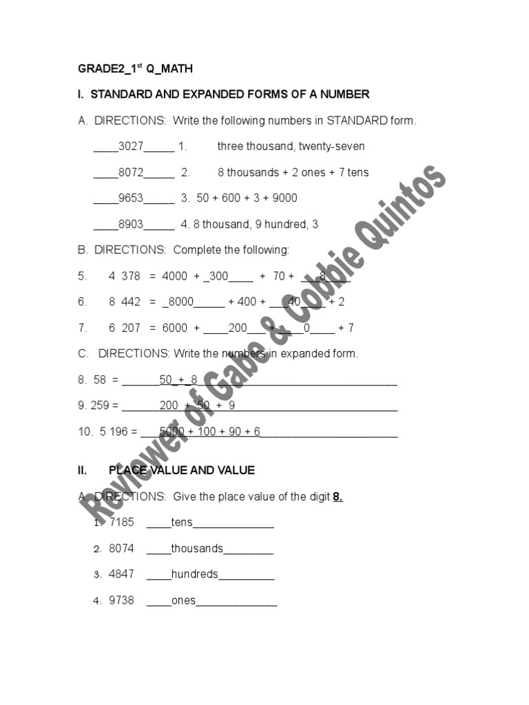 Grade2 1st Q MATH-Answer Key | PDF | Subtraction | Lexicology