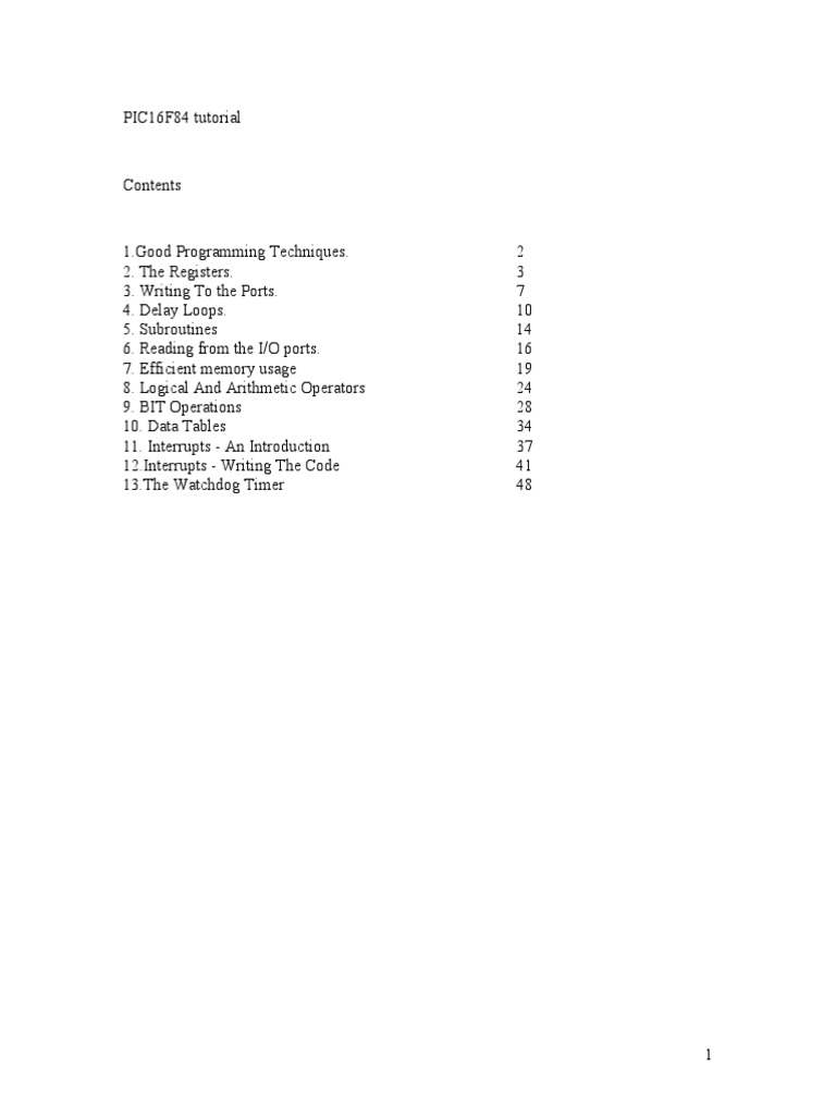PIC 16F84A Tutorial | PDF | Subroutine | Control Flow