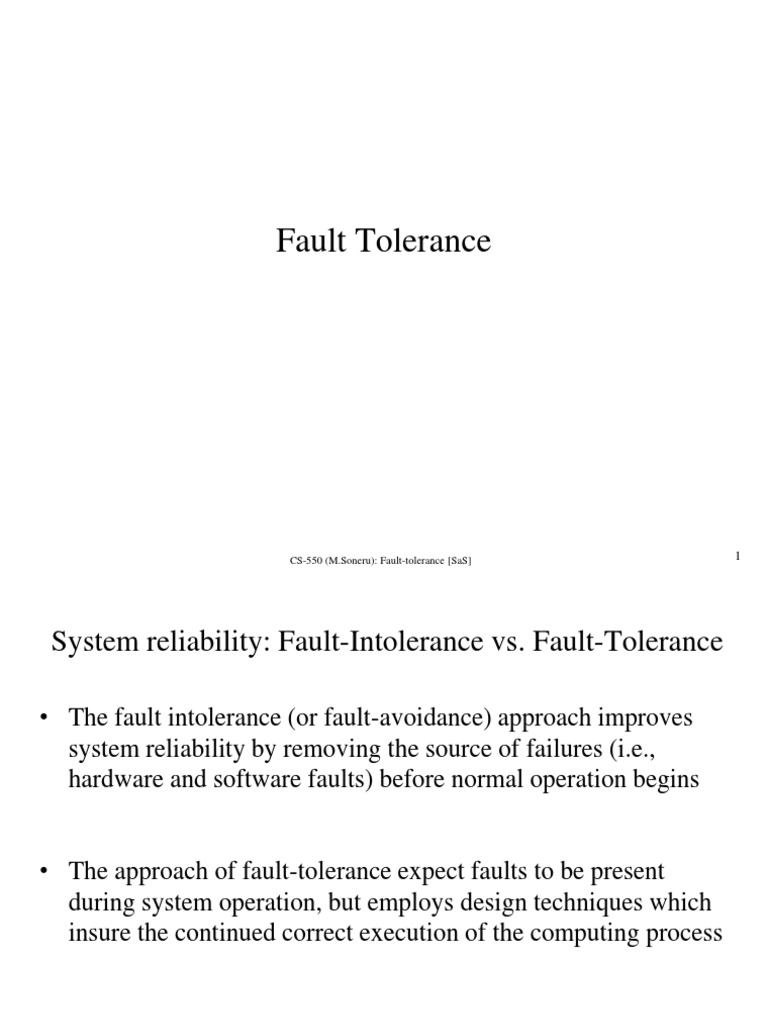 Fault Tolerance | PDF | Fault Tolerance | Database Transaction