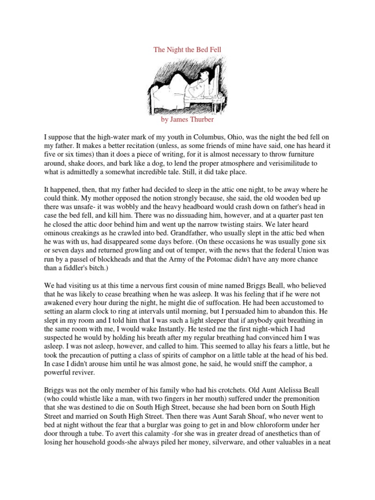 The Night The Bed Fell Full Text | PDF