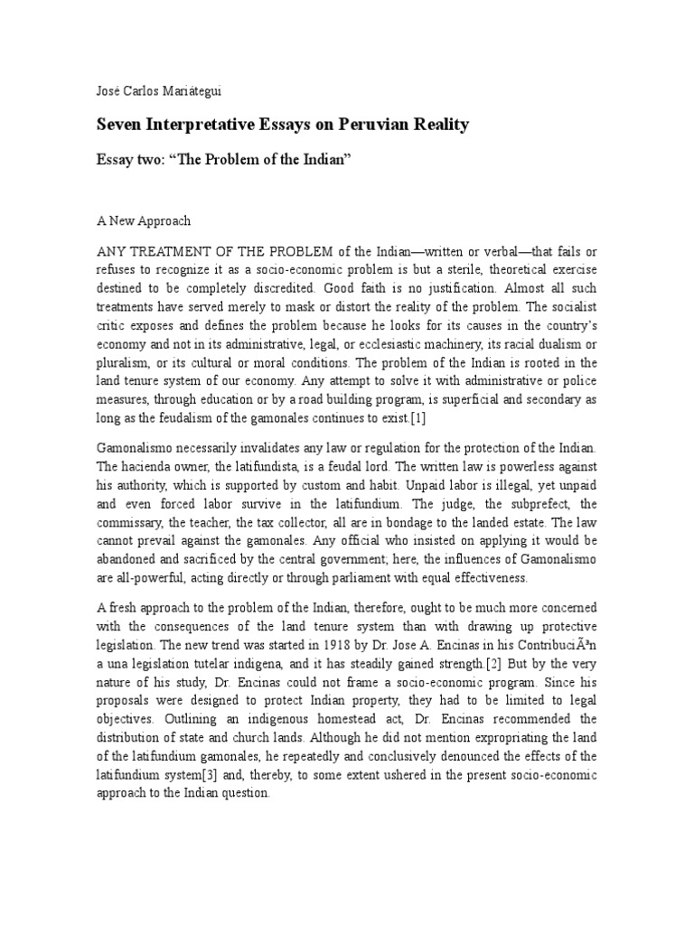 Mariategui. 1930. The Problem of The Indian | PDF | Science ...