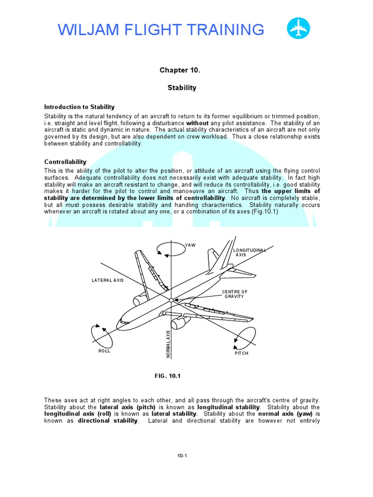 Chapter 10 - Stability | PDF | Flight Dynamics (Fixed Wing Aircraft ...