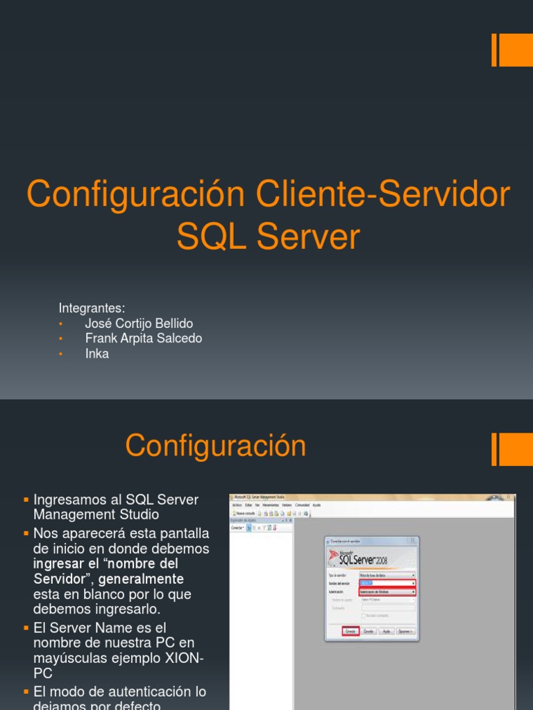 Configuracion Cliente-Servidor SQL Server | PDF | Servidor SQL de Microsoft | Autenticación
