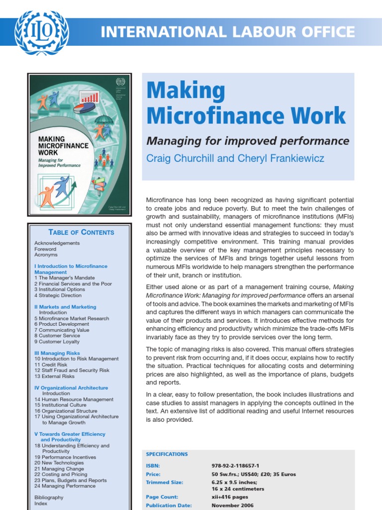 Making Microfinances Work | Microfinance | Risk