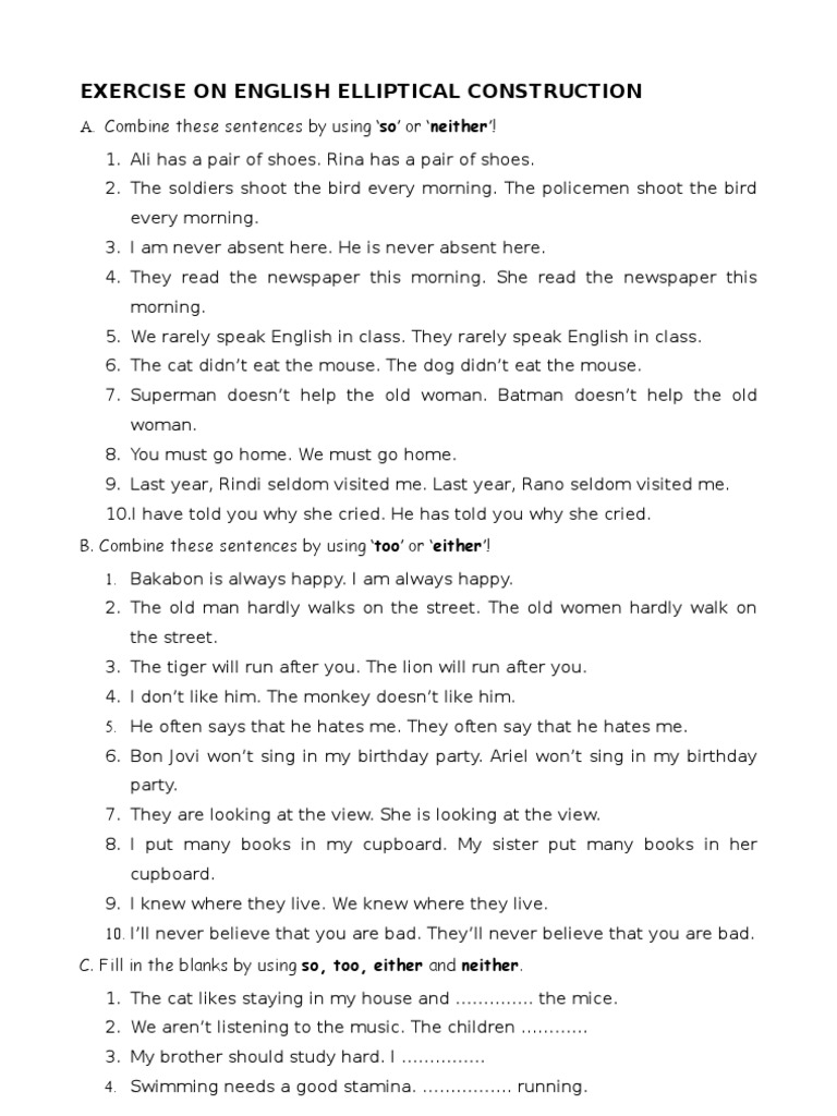 Elliptical Construction Exercise | PDF