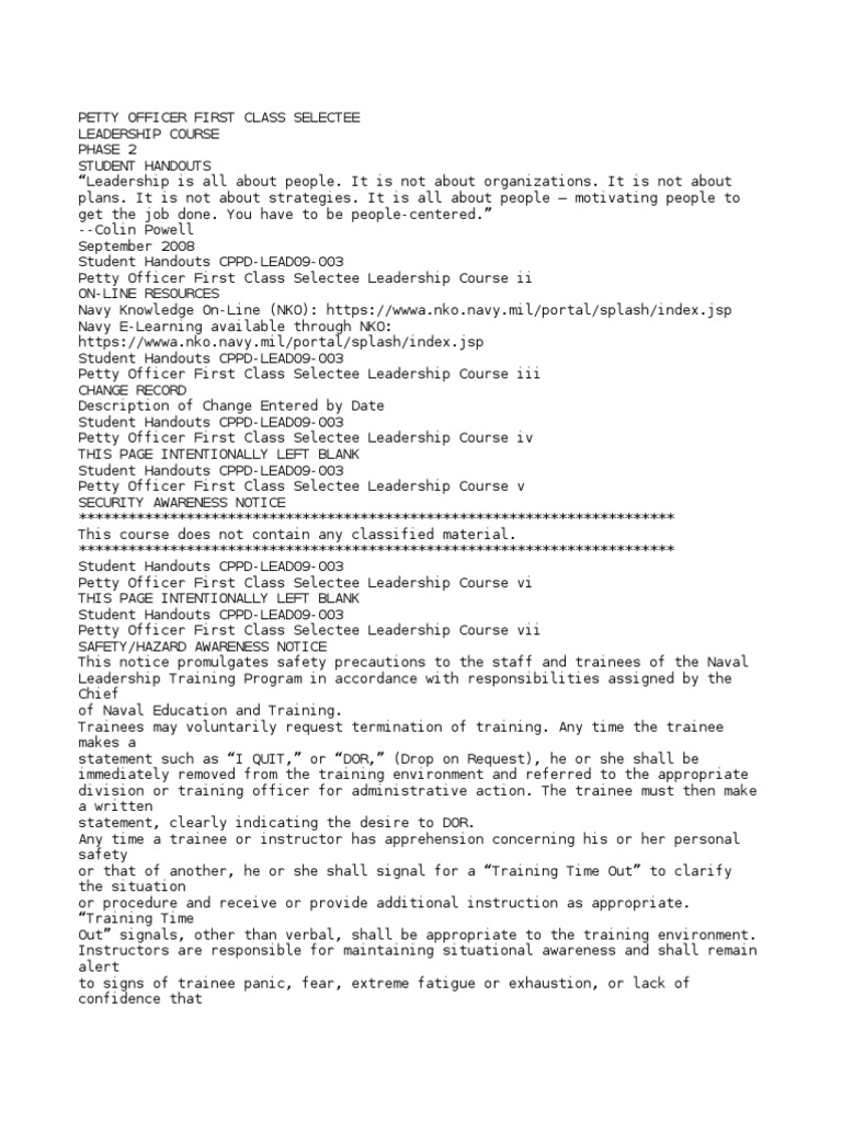 CPPD-LEAD09-003 PO1SLC Phase Two Student Handouts | PDF | Goal | Value (Ethics)