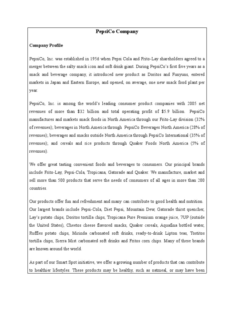 PepsiCo Kelompok | PDF | Pepsi Co | Mergers And Acquisitions