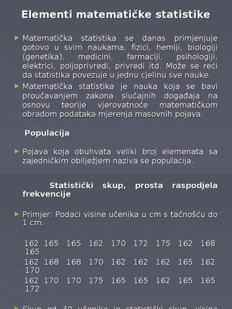 Elementi Matematičke Statistike | PDF