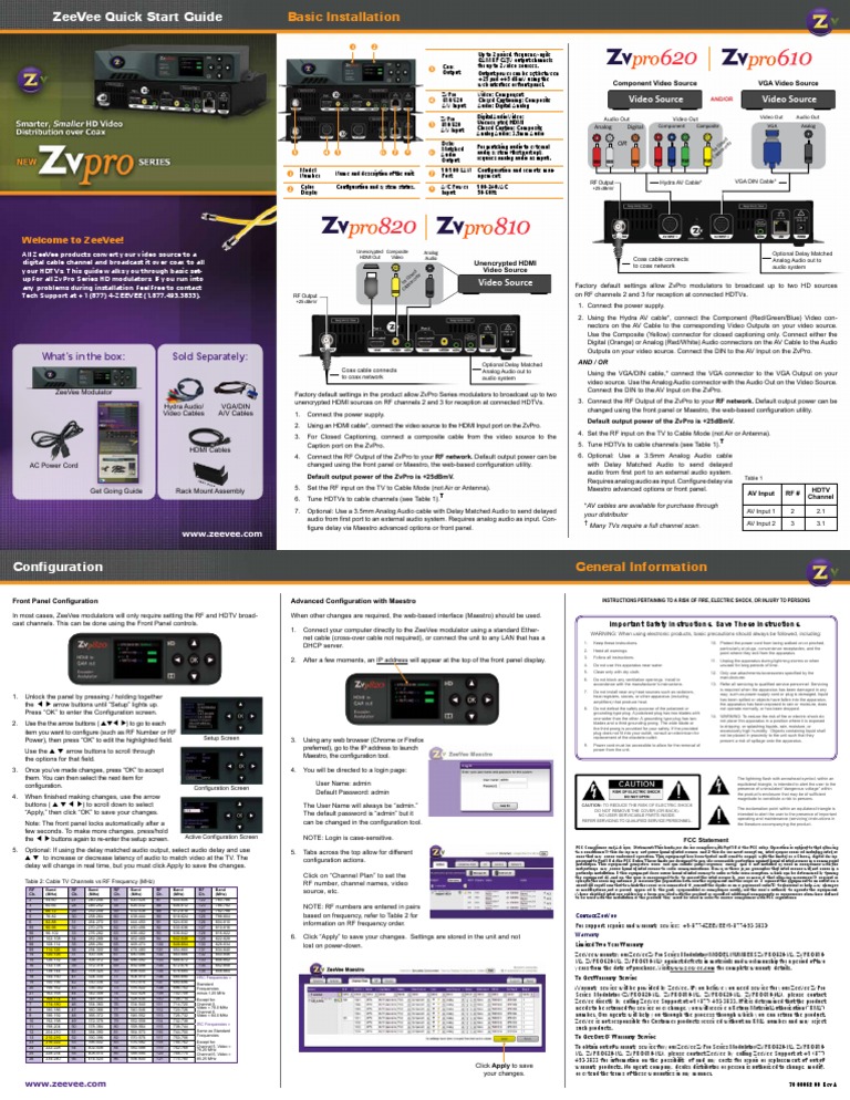 ZvPro Setup for AV Professionals | PDF | Electromagnetic Interference ...