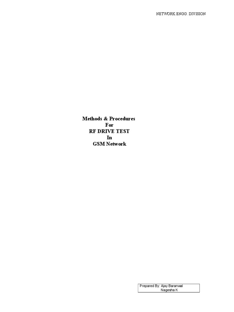 Drive Test Procedure | PDF