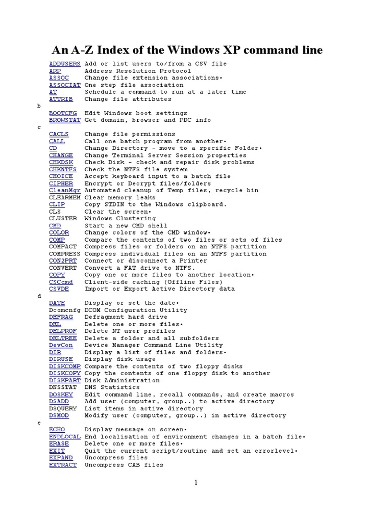 Command Line Windows | PDF | Computer File | Data